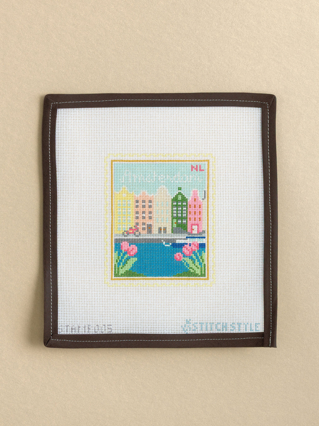 Amsterdam Stamp Needlepoint Canvas | Le Fil